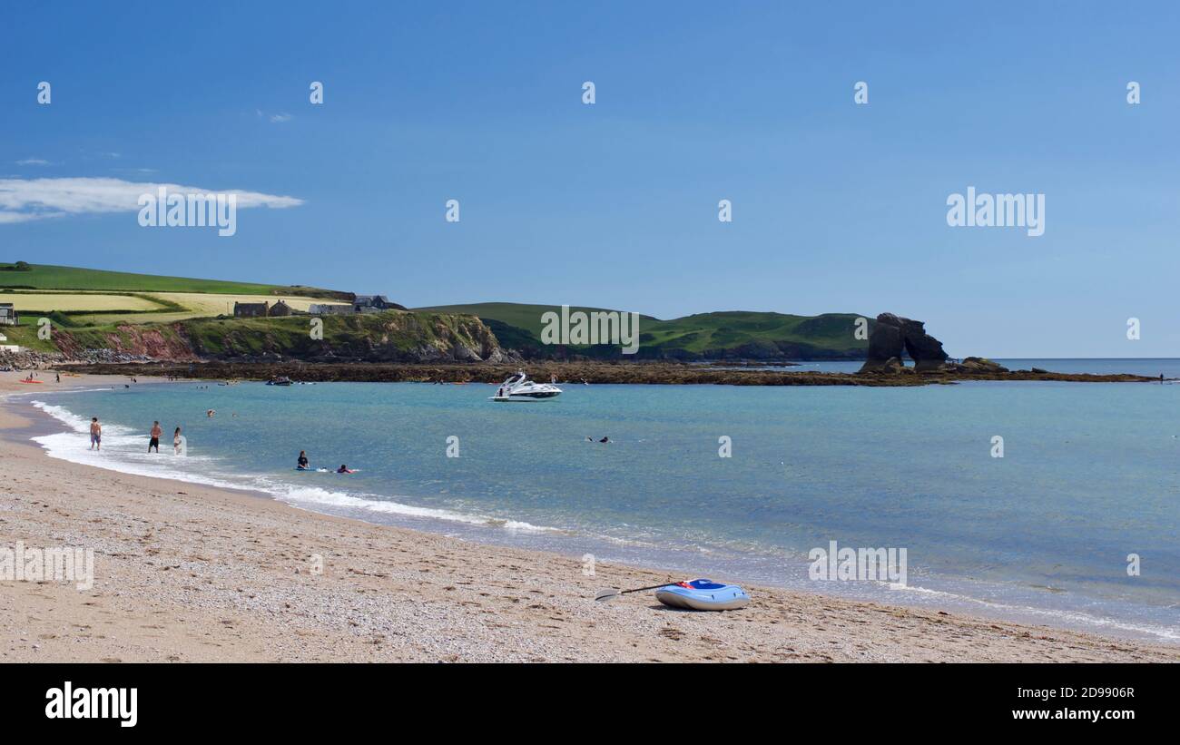 Thurlestone Beach, South Milton Sands, on a Sunny Summers Day. South ...