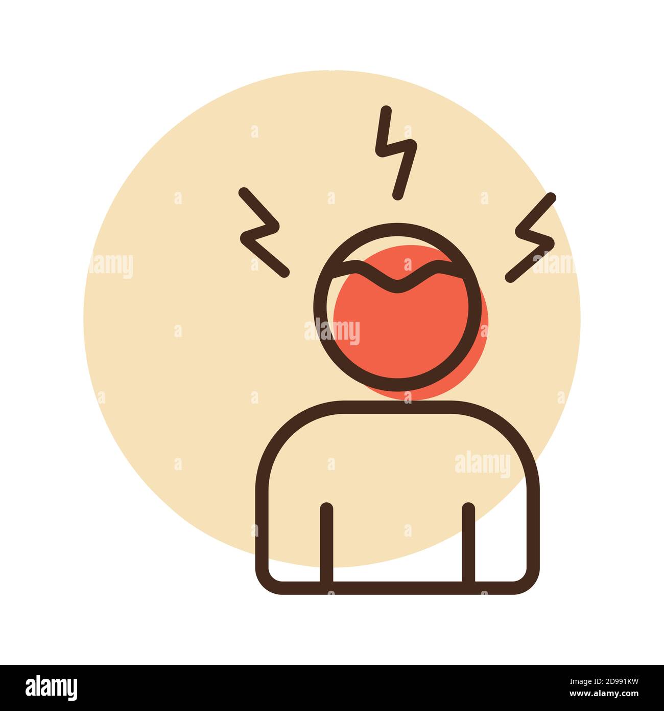 Novel Coronavirus symptoms headaches vector icon. Graph symbol for ...