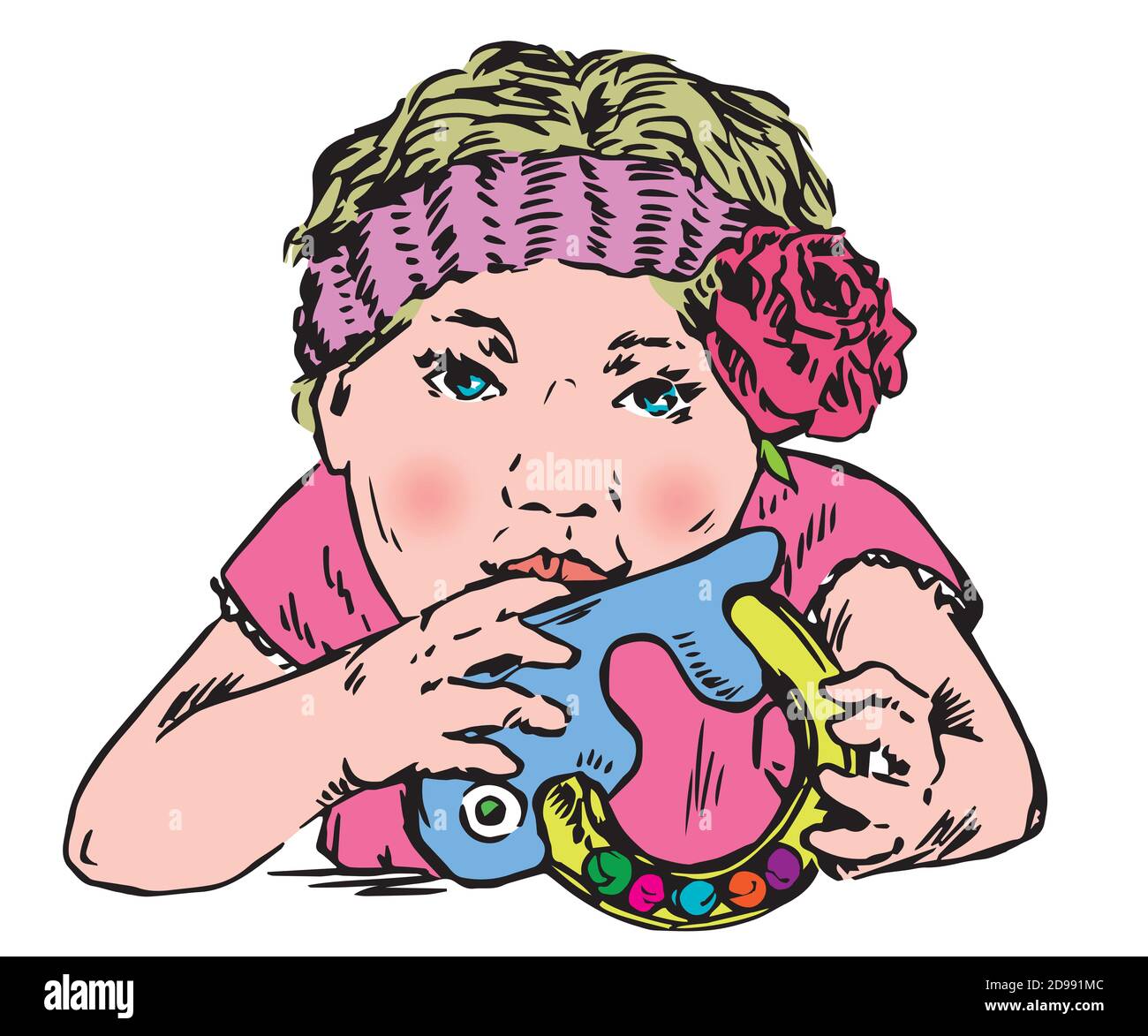 Baby chewing flower hi-res stock photography and images - Alamy