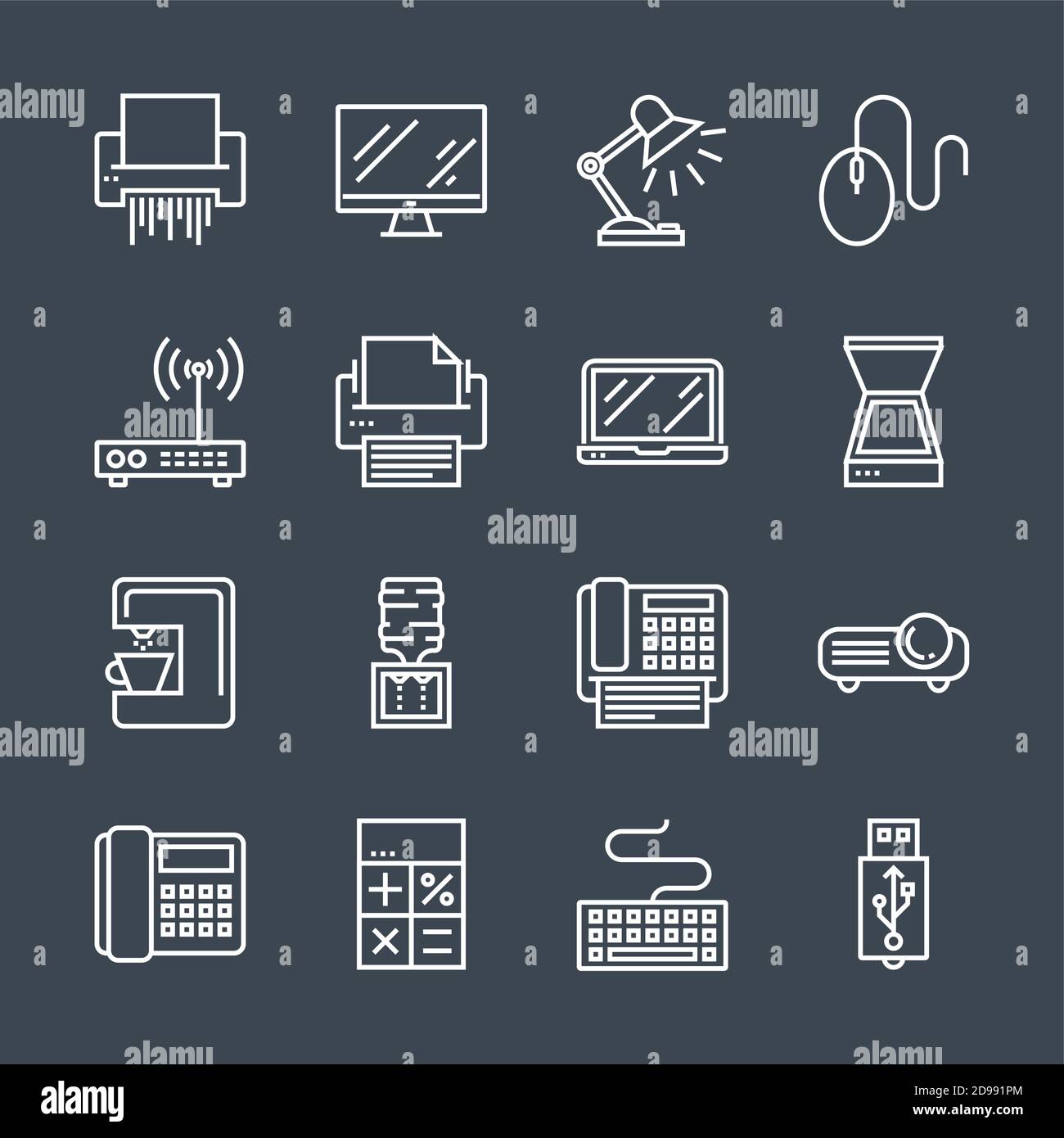 Office devices icons Stock Vector Image & Art - Alamy