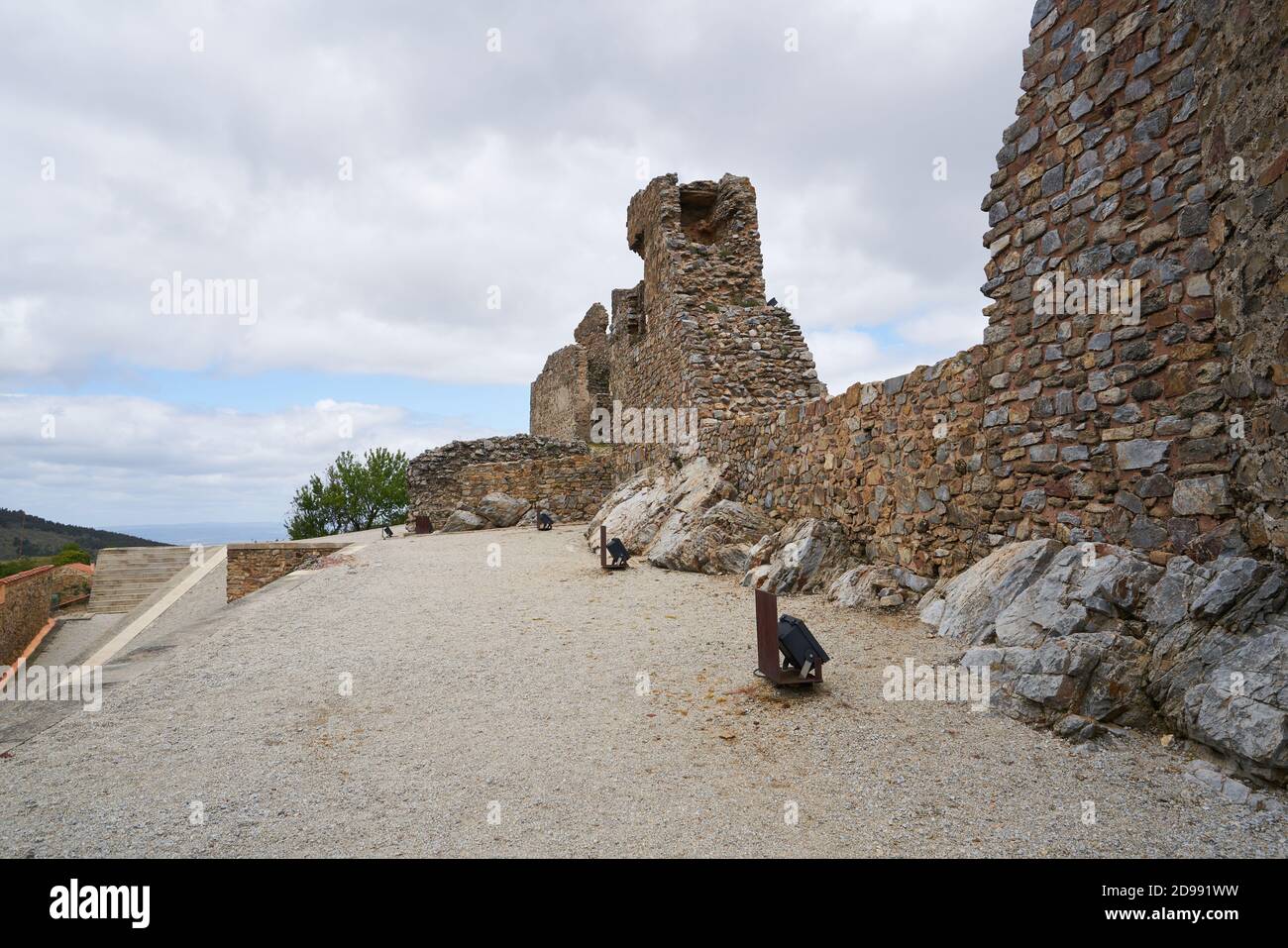 Castelo Rodrigo city castle typical buildings, in Portugal Stock Photo ...