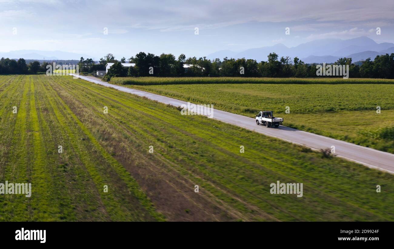 Wide aerial shot over road hi-res stock photography and images - Alamy