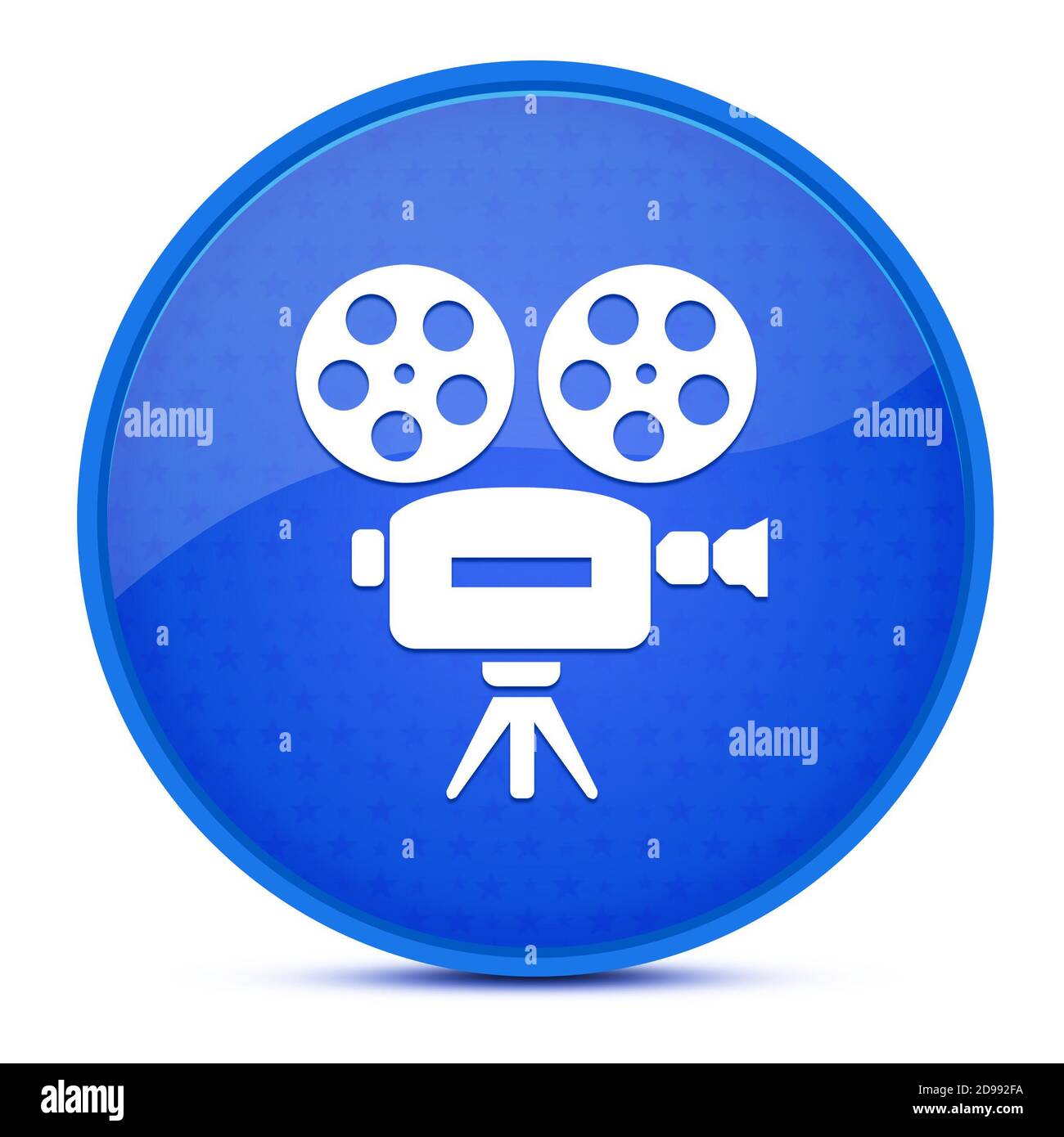 Video camera aesthetic glossy blue round button abstract illustration ...