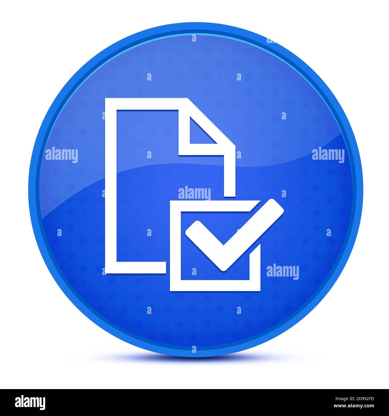 Survey(Checklist icon) aesthetic glossy blue round button abstract ...