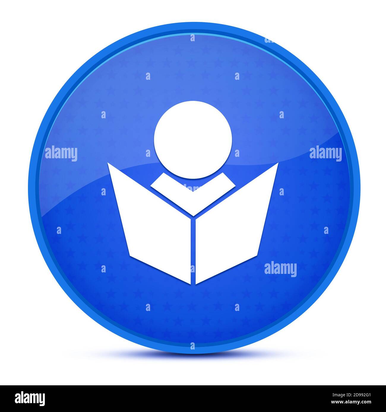 Elearning aesthetic glossy blue round button abstract illustration ...