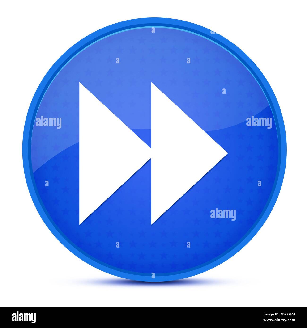 Jump forward aesthetic glossy blue round button abstract illustration ...