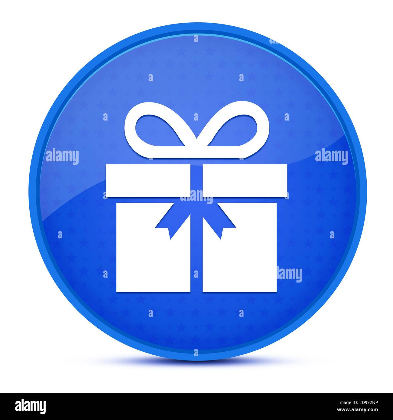 Gift aesthetic glossy blue round button abstract illustration Stock ...
