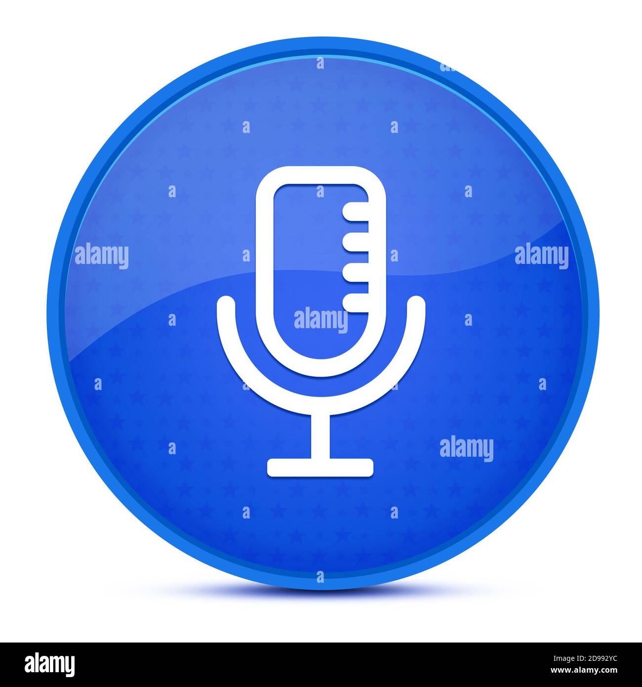 Microphone aesthetic glossy blue round button abstract illustration ...