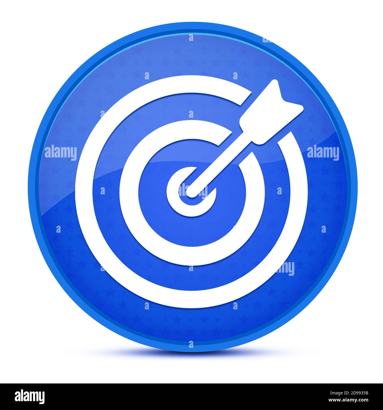 Target arrow aesthetic glossy blue round button abstract illustration ...