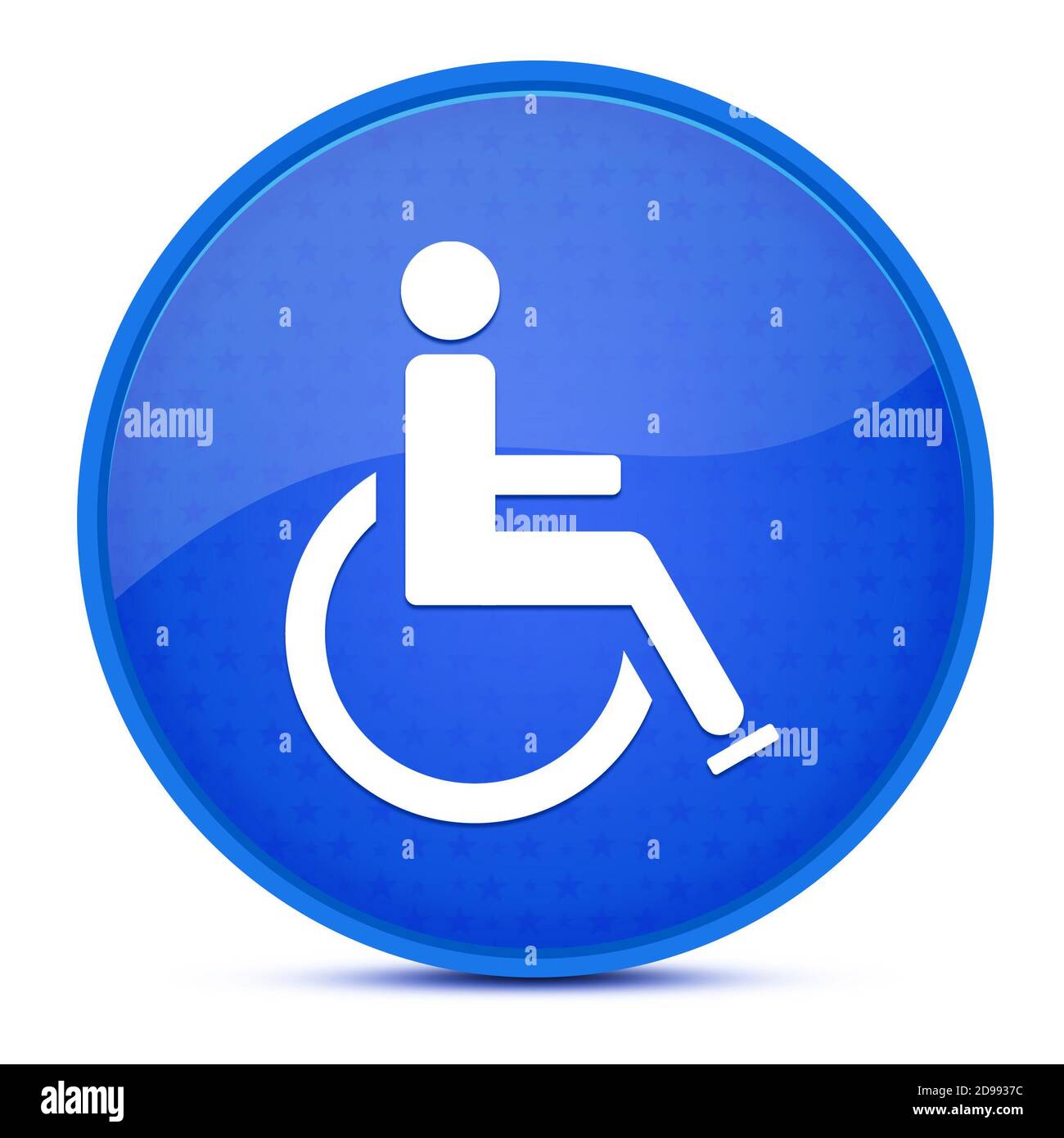 Wheelchair handicap aesthetic glossy blue round button abstract ...