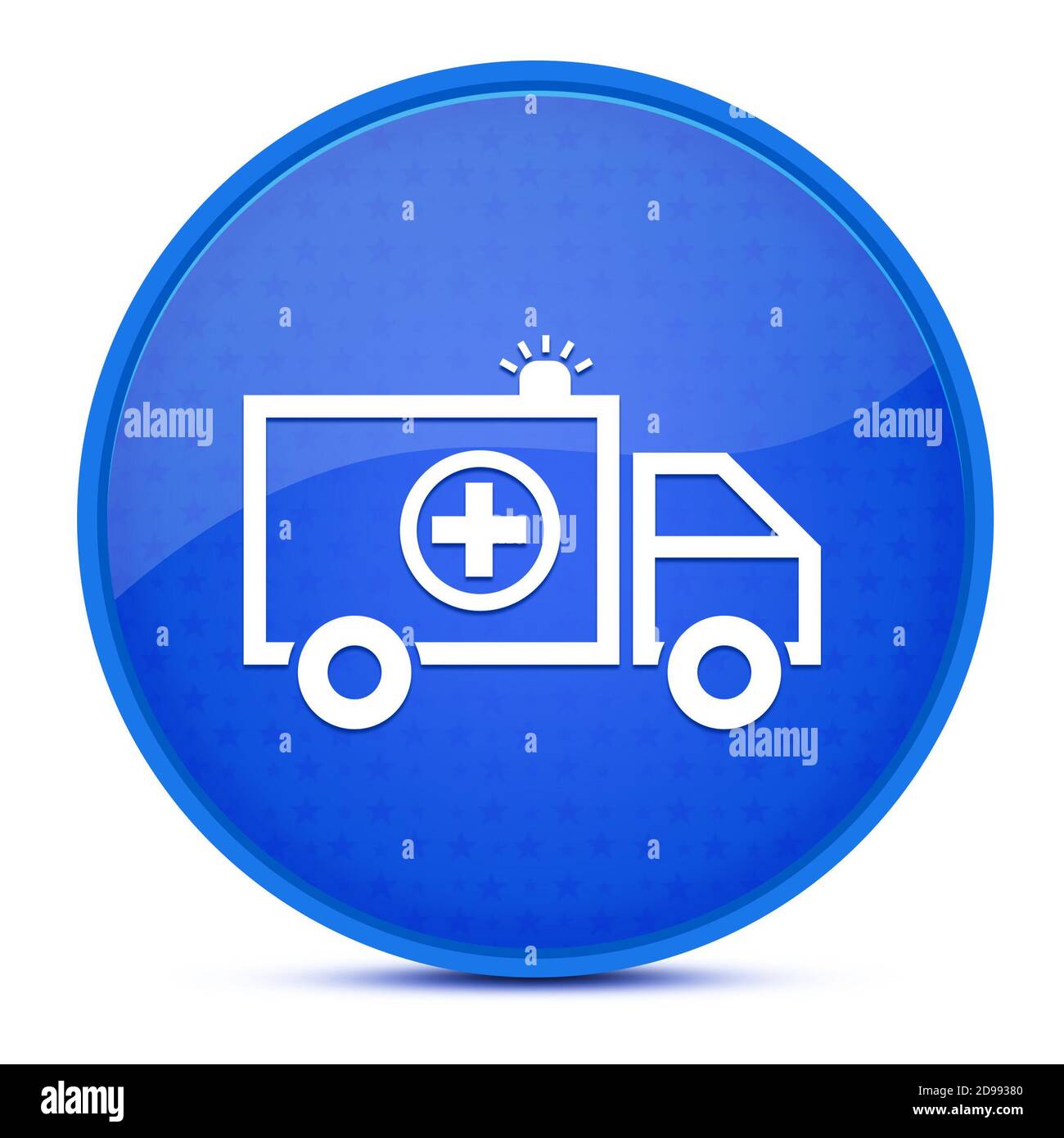 Ambulance aesthetic glossy blue round button abstract illustration ...