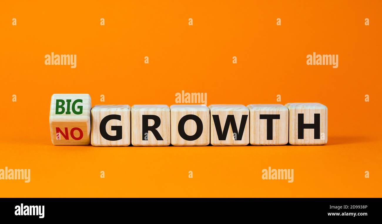 Turned a cube and changed the expression 'no growth' to 'big growth ...