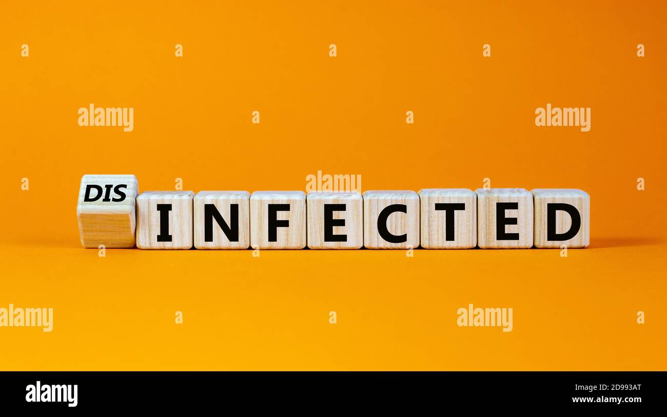 Turned a cube and changed the word 'infected' to 'disinfected ...