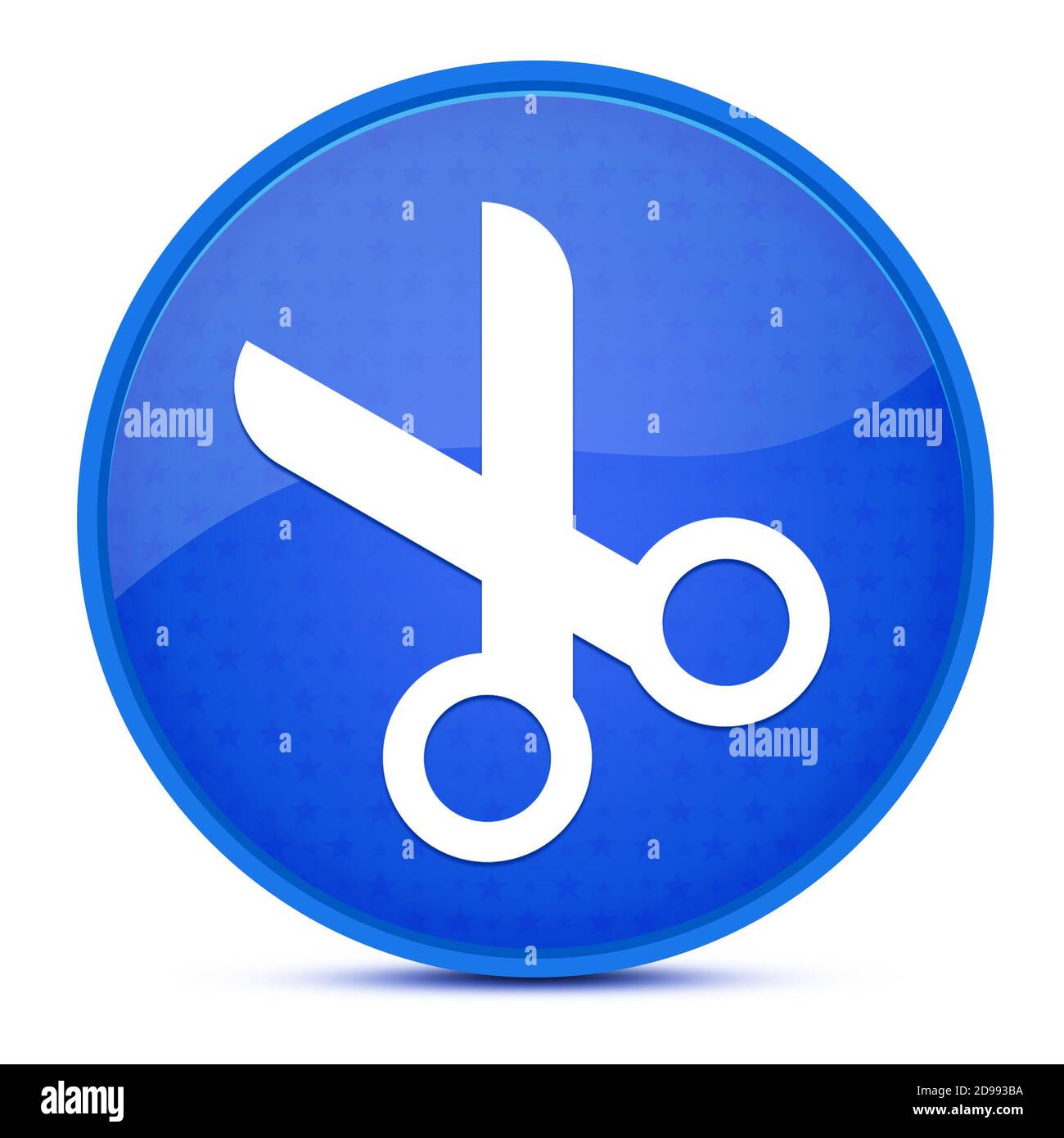 Scissors aesthetic glossy blue round button abstract illustration Stock ...