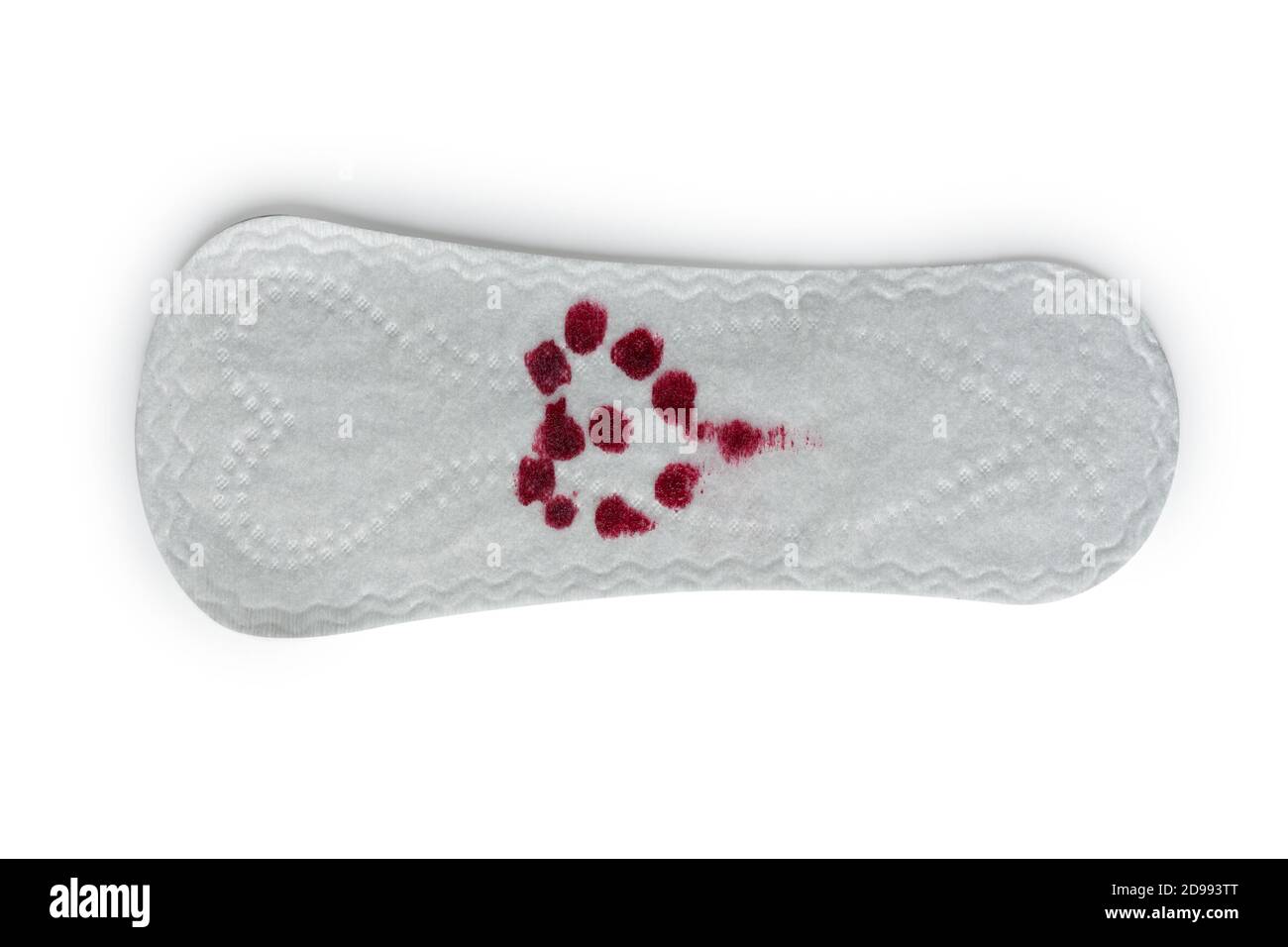Bloody feminine pad on a white background Stock Photo - Alamy