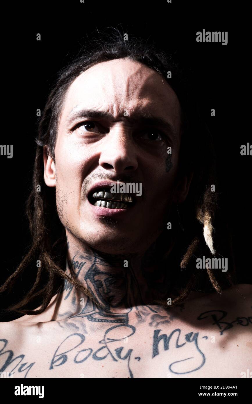 Man Face Close Up Agressive High Resolution Stock Photography and ...