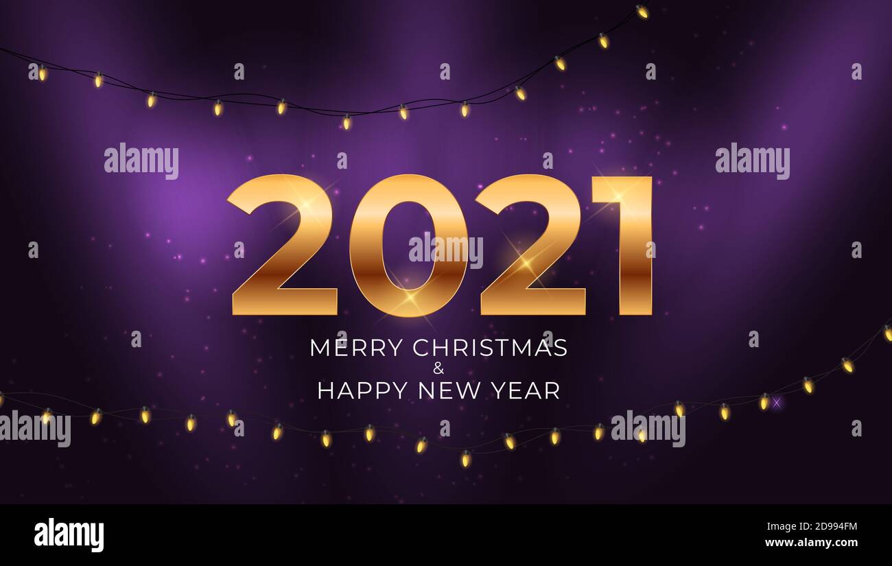 2021 New Year and Merry Christmas Background with Glossy Fireworks ...