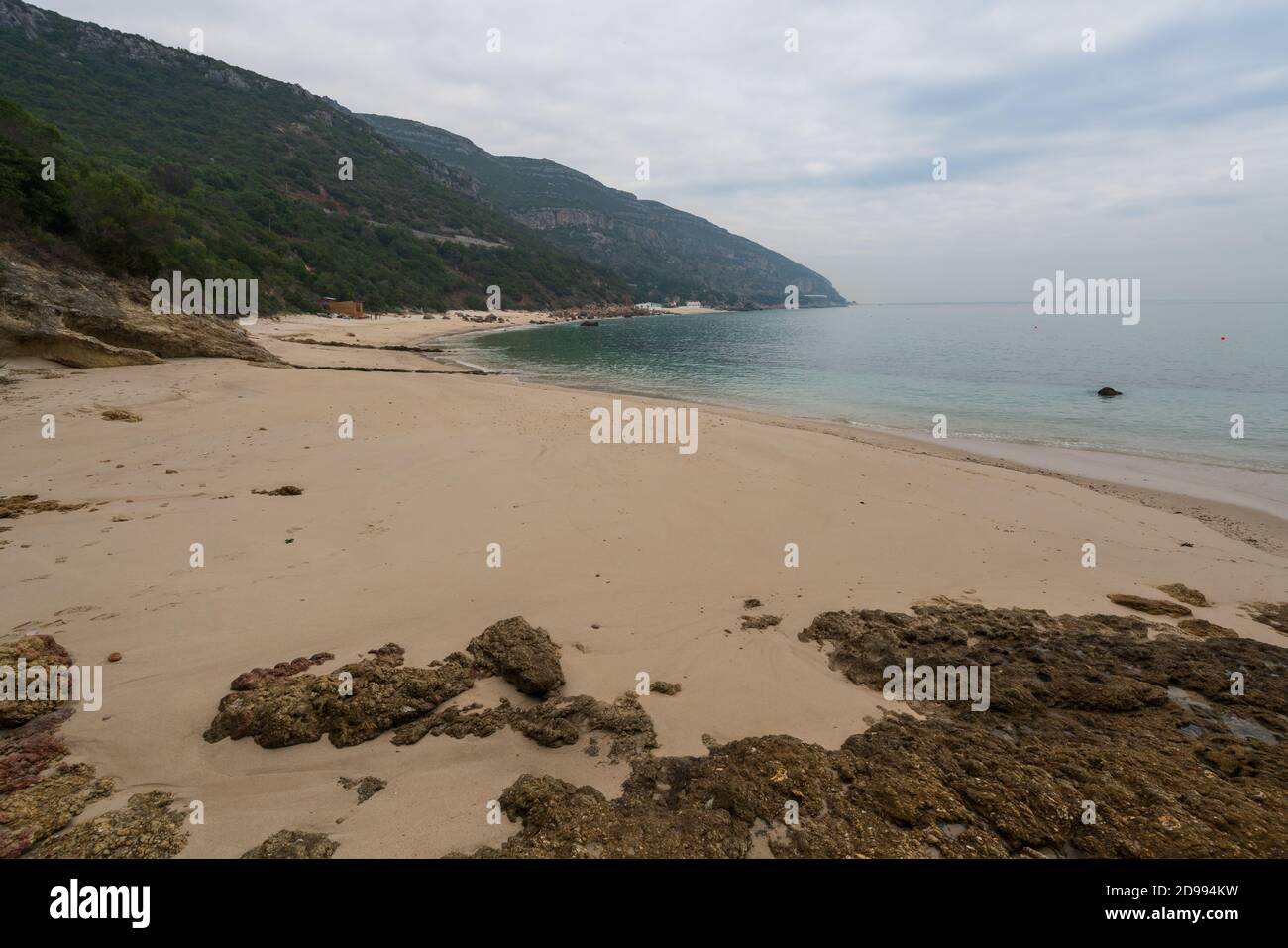 Galapinhos beach in Arrabida park on a cloudy day, in Portugal Stock ...