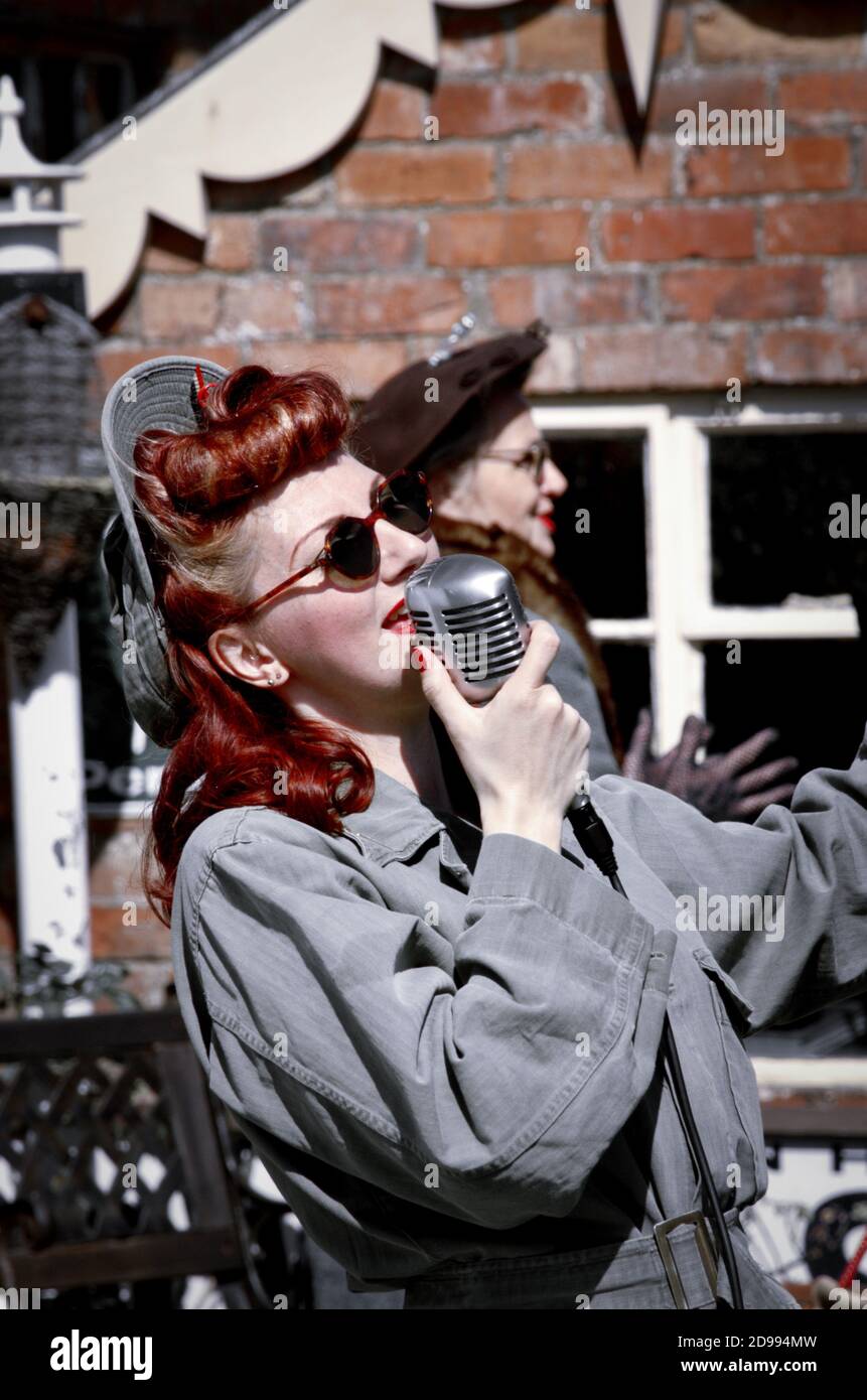 Singer Re-enacting To 1940's WW2 Era At The Gloucestershire ...