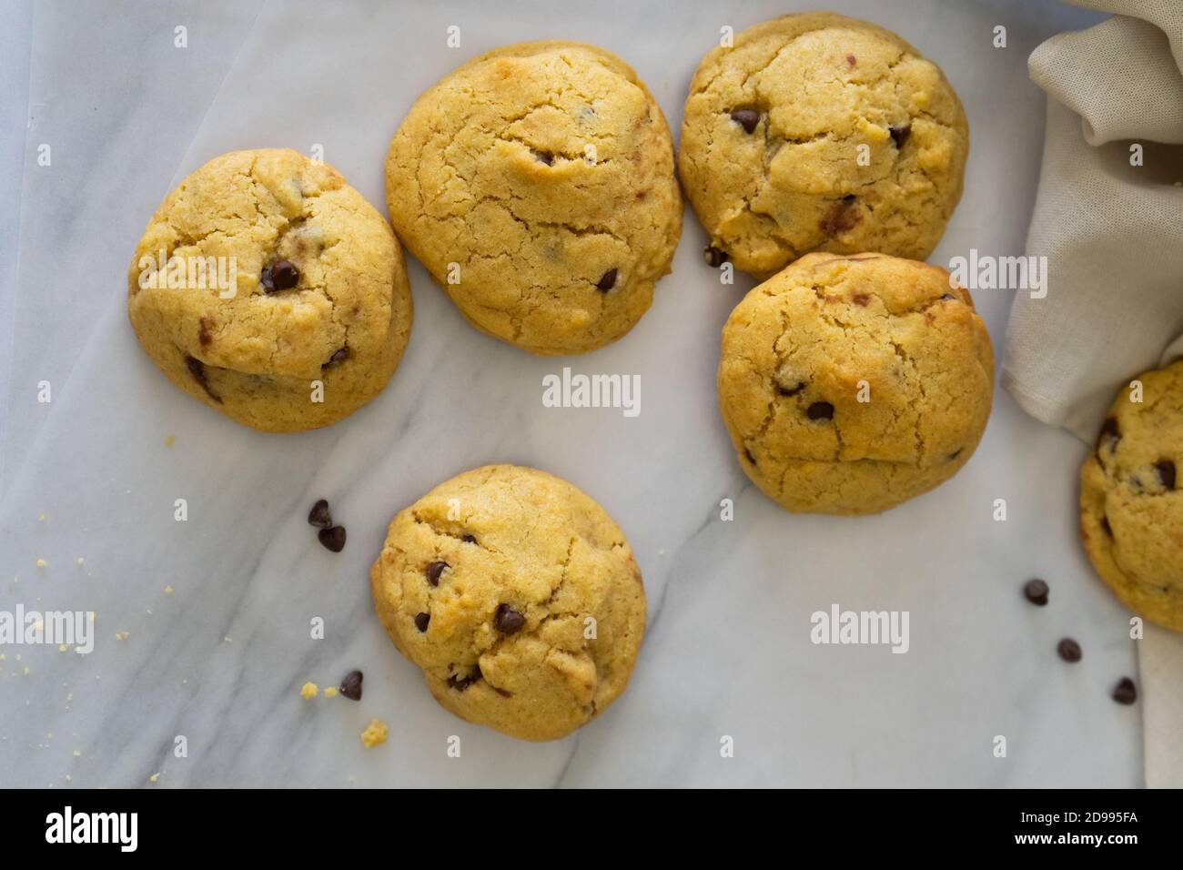 chocolate chip cookies bunch on white background. Baked goods. sweet ...