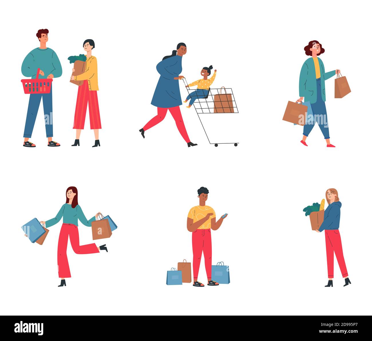 Collection grocery supermarket shopping Stock Vector Images - Alamy