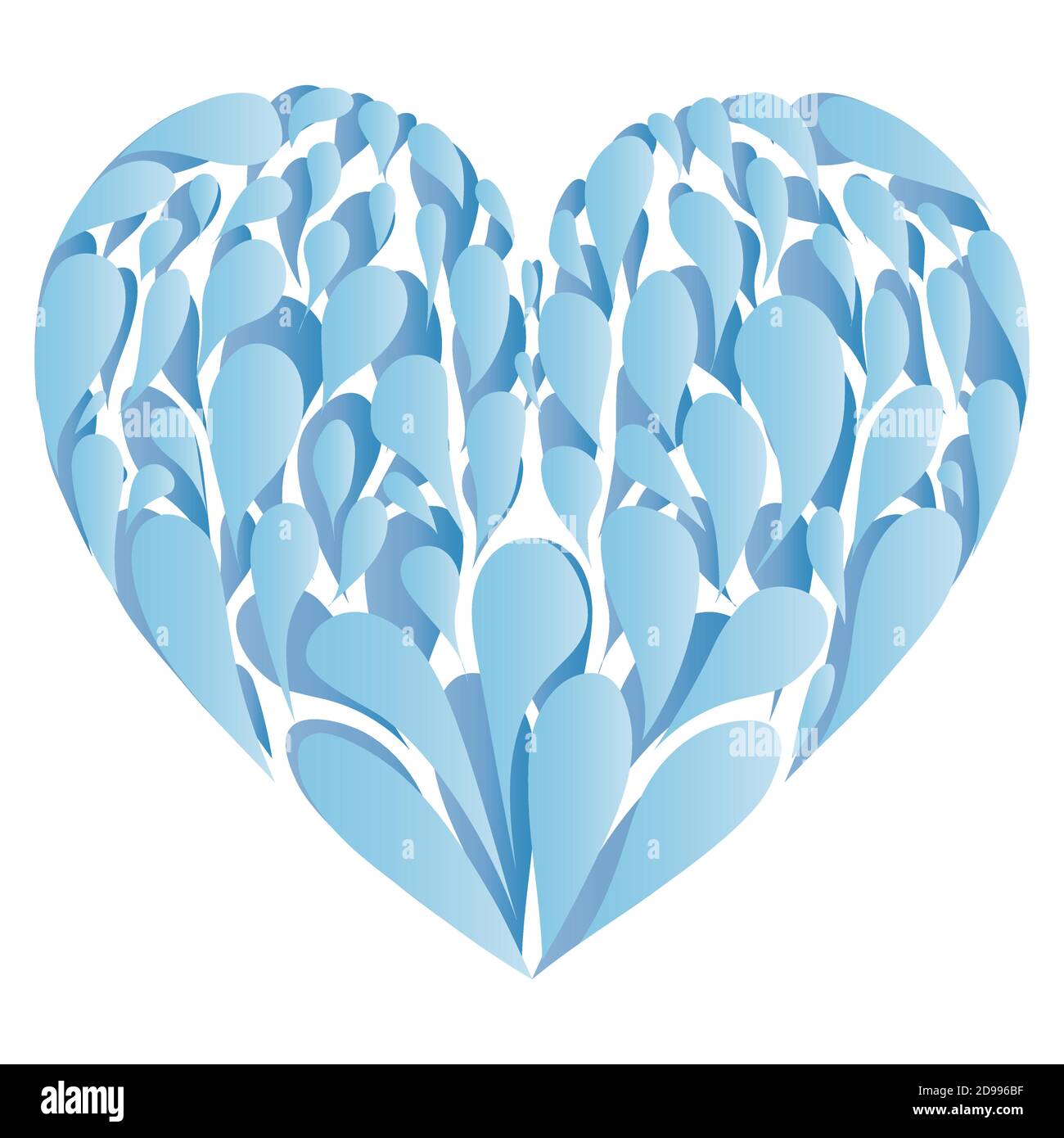 Vector stylized blue elements of the heart. Valentine s Day Stock ...