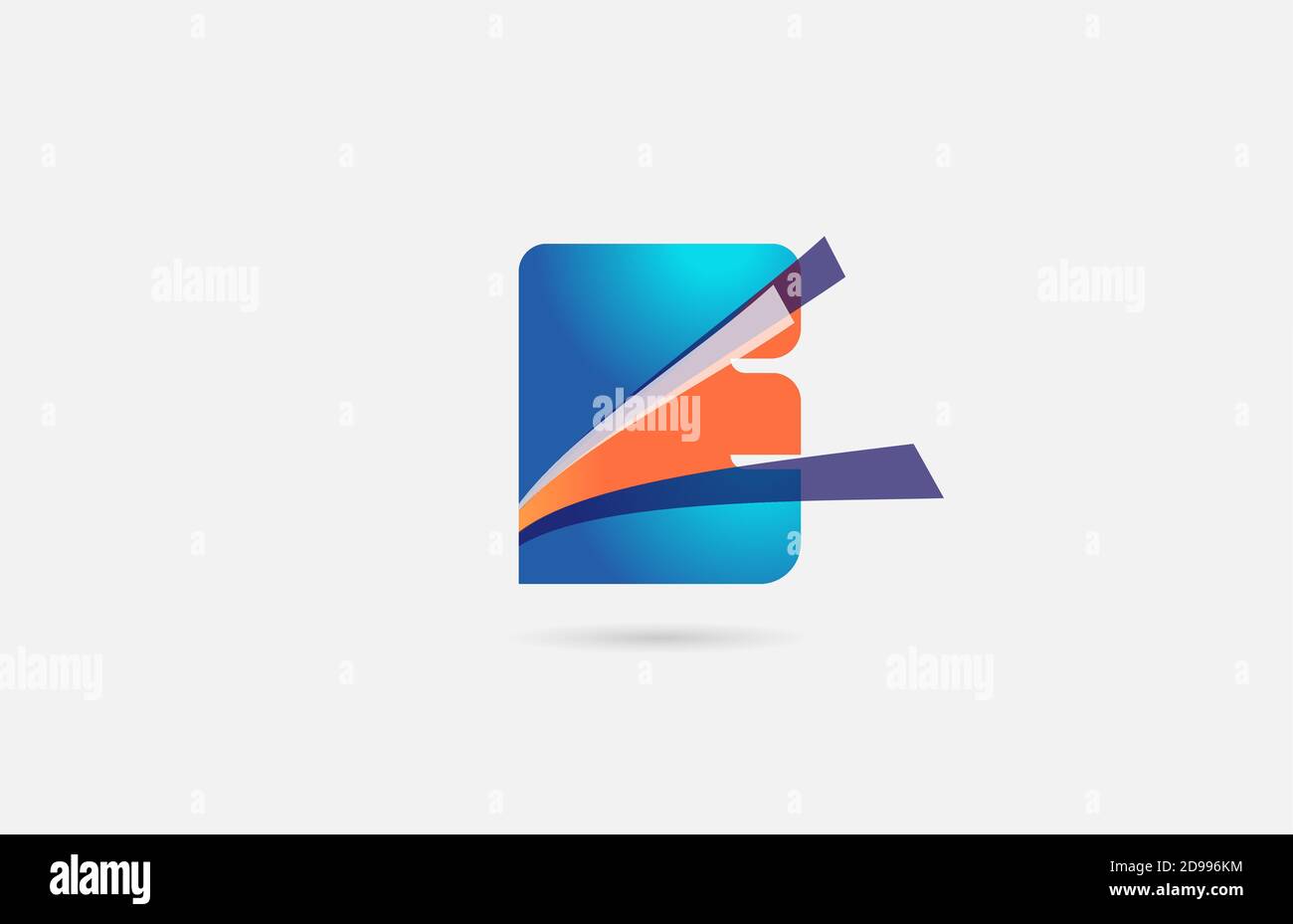 line orange blue E alphabet letter logo icon for company. Creative ...