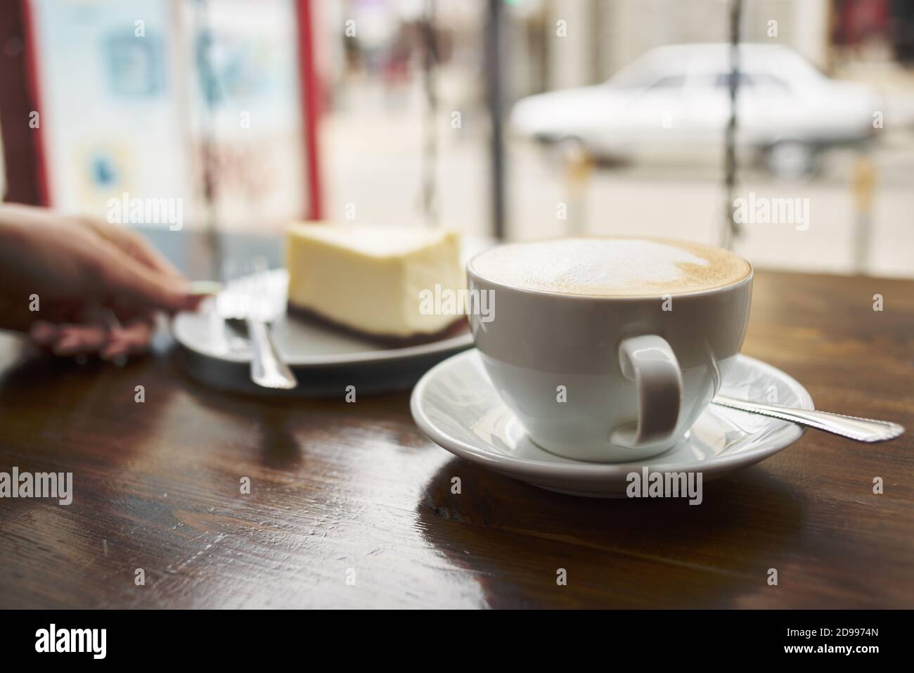 cafe cake cup of coffee morning lifestyle communication Stock Photo - Alamy
