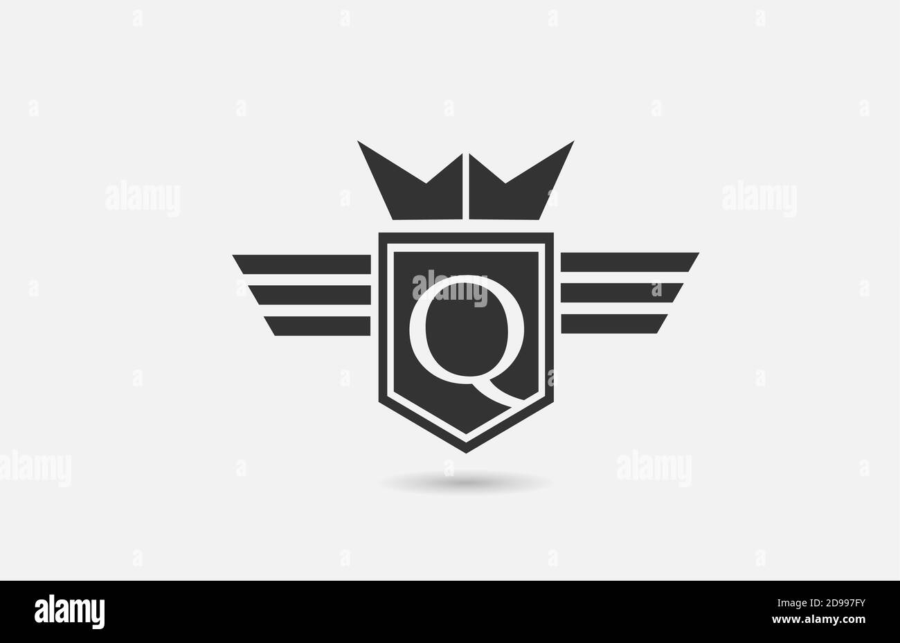 Q alphabet letter logo icon for company in black and white. Creative ...