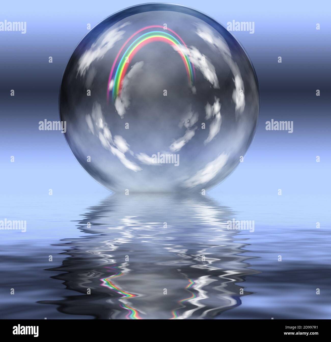 Rainbow inside crystal ball. 3D rendering Stock Photo - Alamy