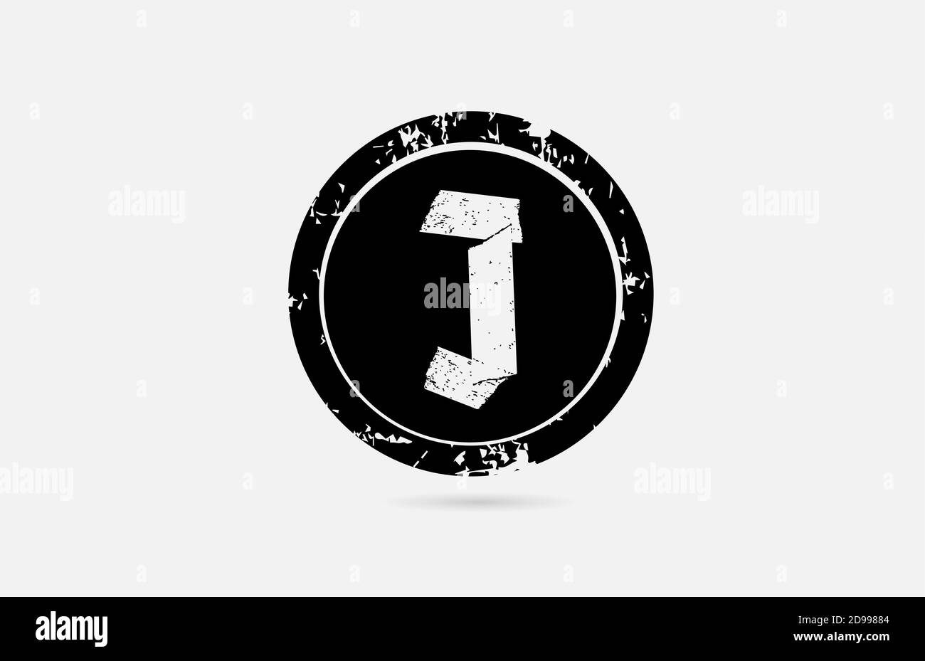 vintage J alphabet letter logo icon template in black and white ...