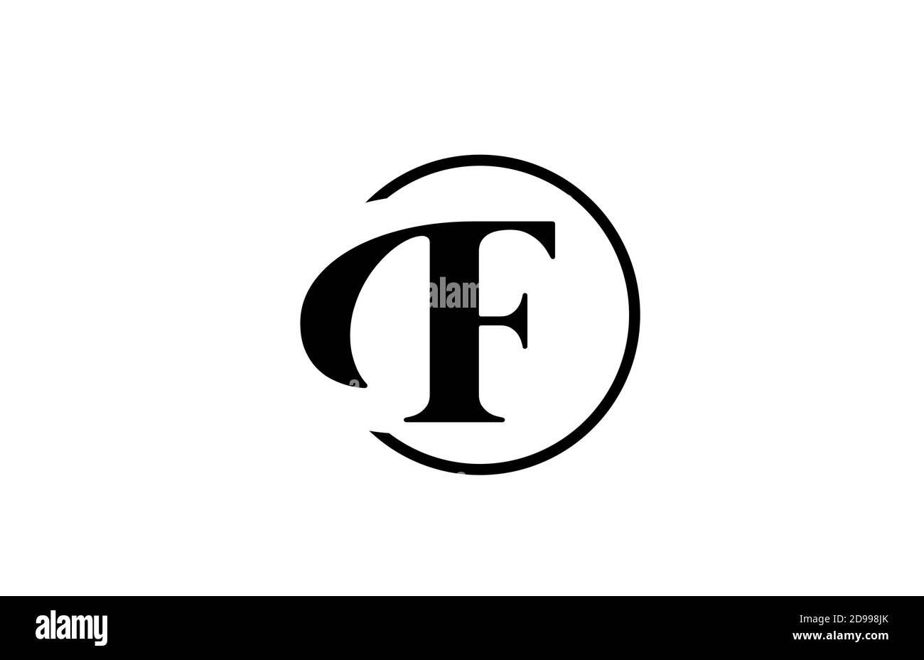 F alphabet letter logo icon in simple black and white color. Elegant ...