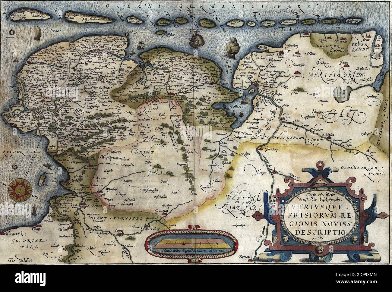 Antique Map of Germany, Westphalia and Friedland, by Abraham Ortelius ...