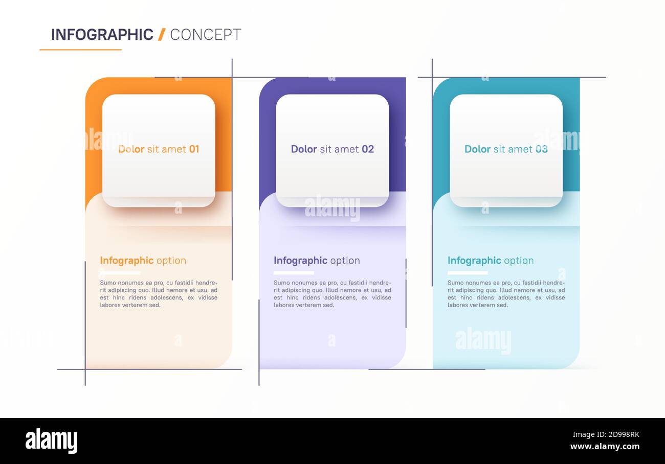Vector infographic design template. Three options, steps, levels Stock ...