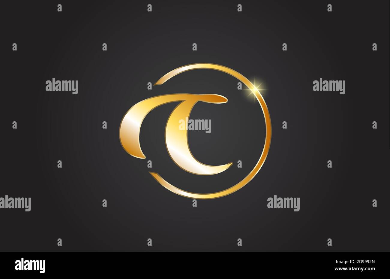 golden C alphabet letter logo icon in yellow and black color. Simple ...