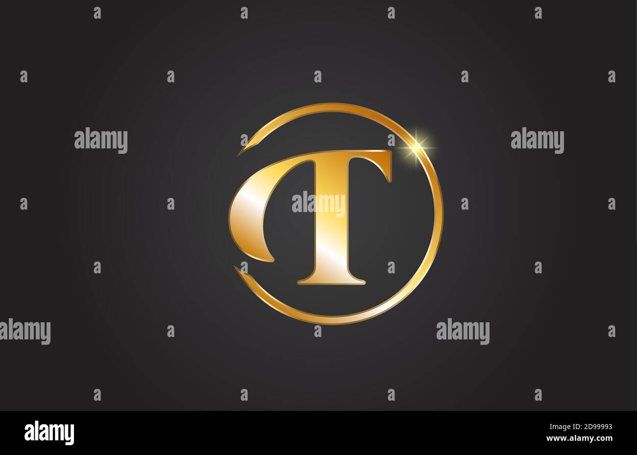 golden T alphabet letter logo icon in yellow and black color. Simple ...