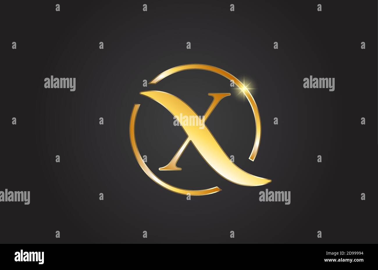 golden X alphabet letter logo icon in yellow and black color. Simple ...
