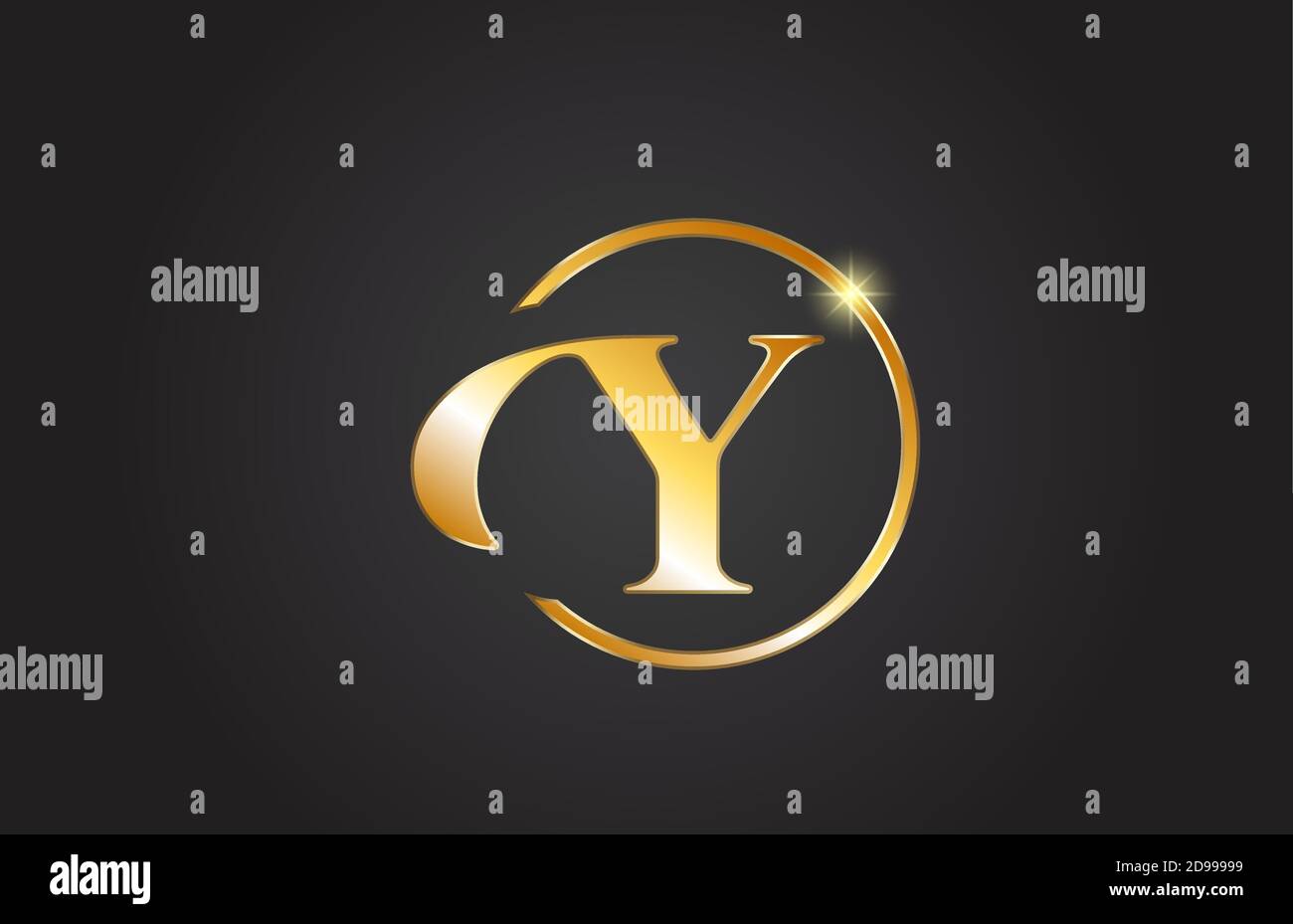 golden Y alphabet letter logo icon in yellow and black color. Simple ...