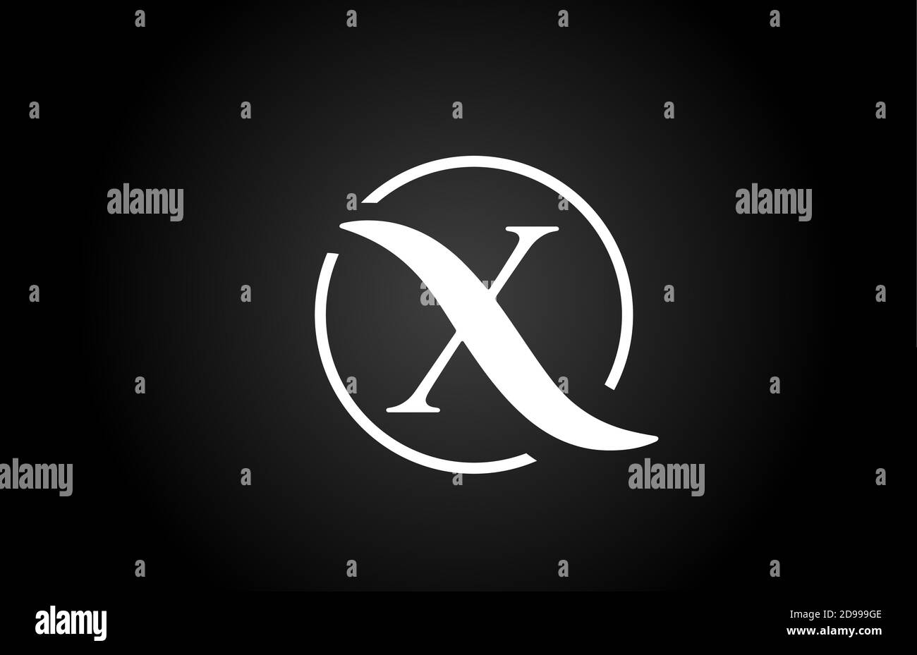 X alphabet letter logo icon in black and white color. Simple and ...