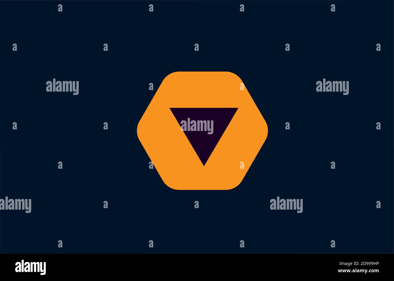 V hexagon logo hi-res stock photography and images - Alamy
