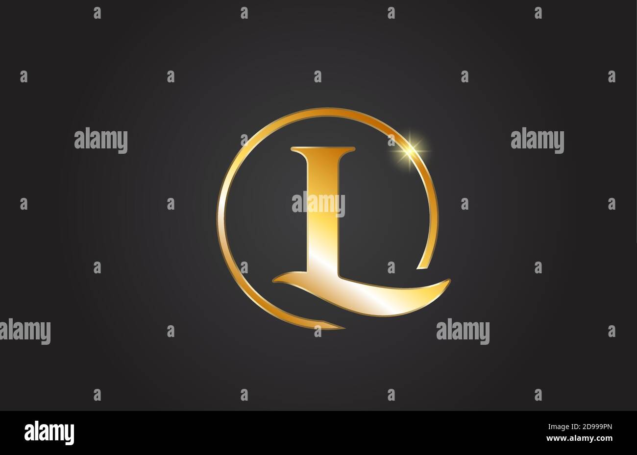 golden L alphabet letter logo icon in yellow and black color. Simple ...
