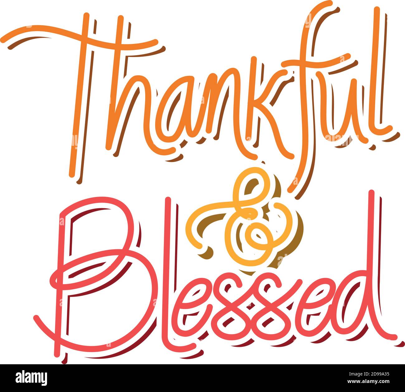 thankful and blessed lettering vector design Stock Vector Image & Art ...