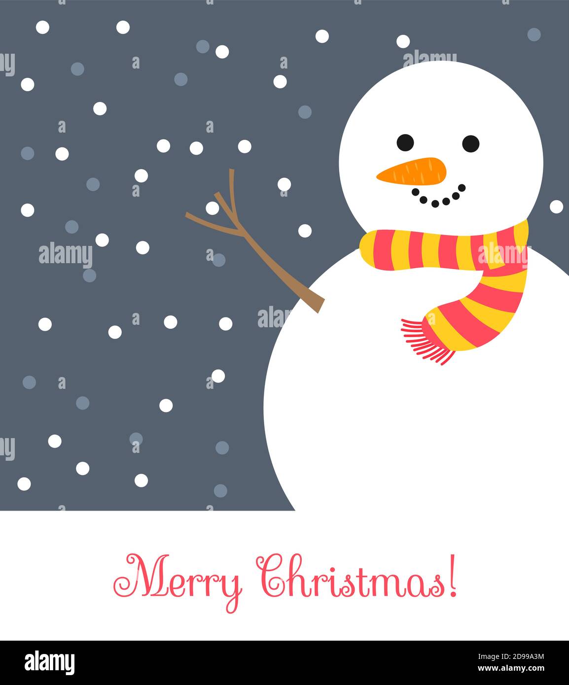 Christmas card with snowman. Vector illustration Stock Vector Image ...