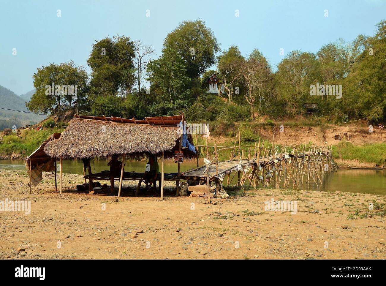 Laos wooden bridge village hi-res stock photography and images - Alamy