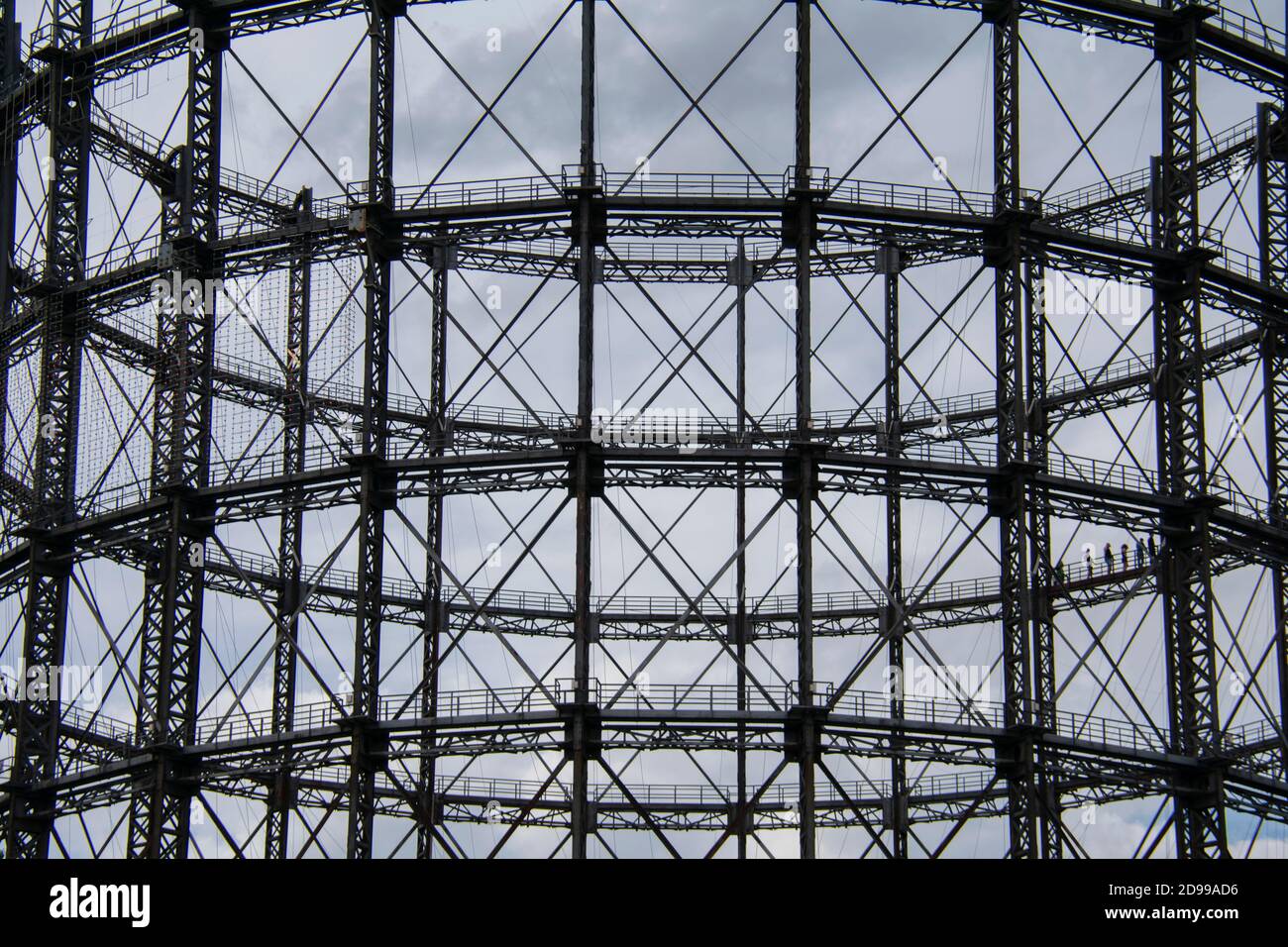 EUREF old gasometer structure on a cloudy day in Schoneberg Berlin ...