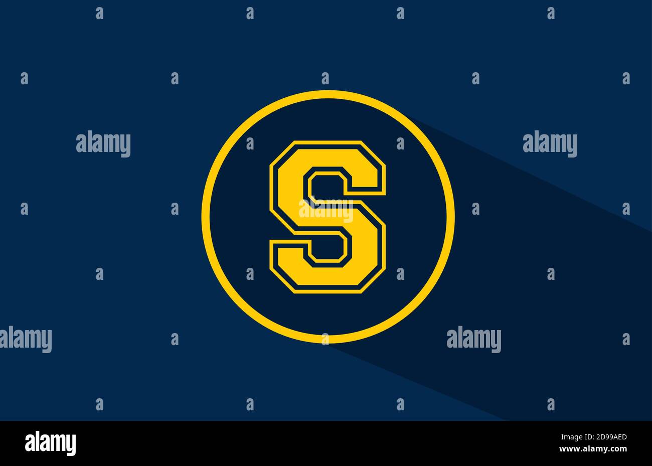 yellow blue S alphabet letter logo icon with circle. Simple and ...