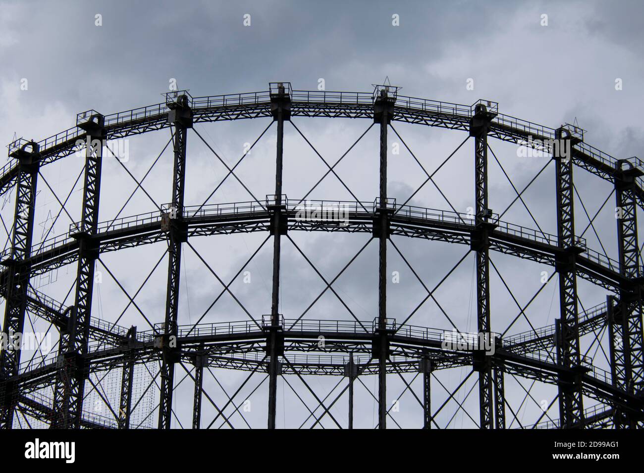 EUREF old gasometer structure on a cloudy day in Schoneberg Berlin ...