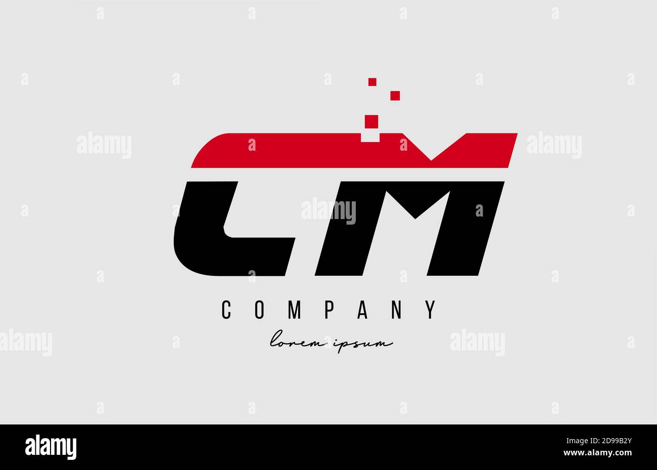 cm c m alphabet letter logo combination in red and black color ...