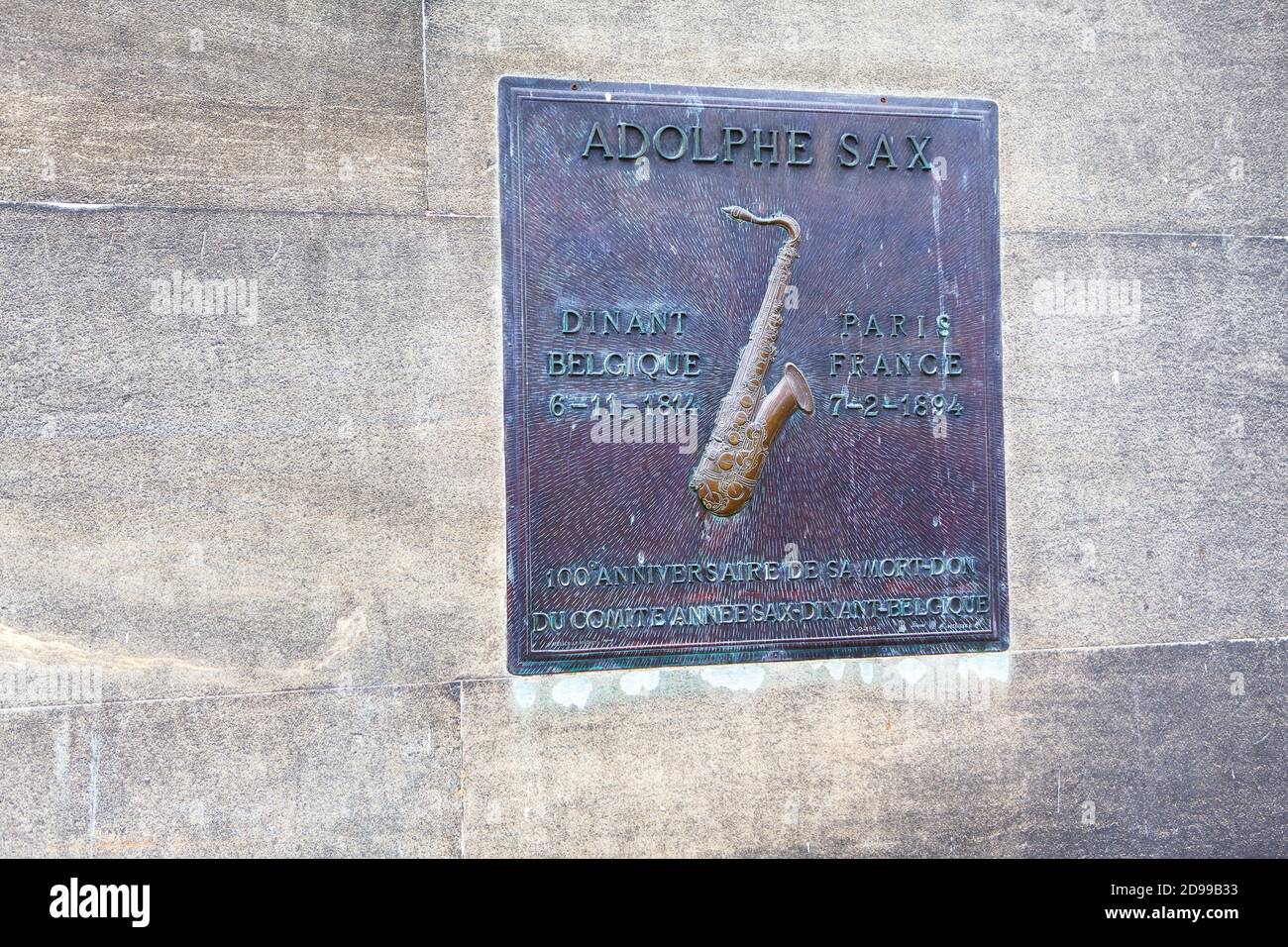 Adolphe Sax tombstone plaque at Montmartre Cemetery Stock Photo - Alamy