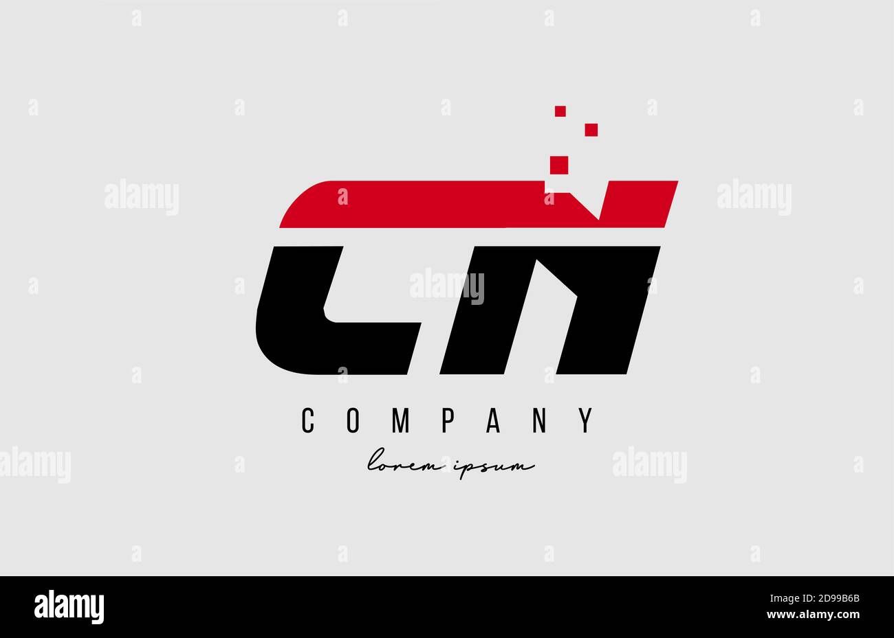cn c n alphabet letter logo combination in red and black color ...